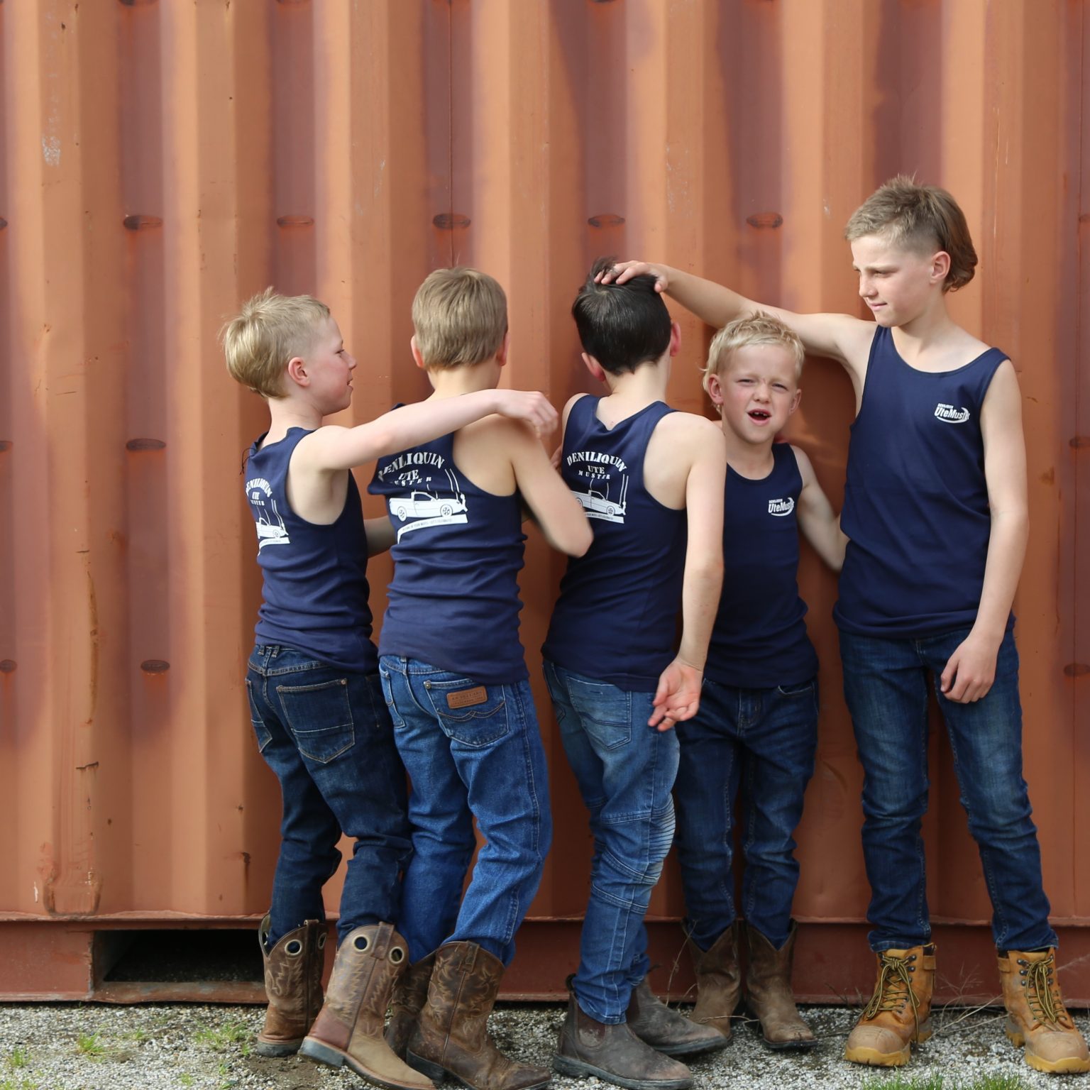 Kids Blue Singlet - Deni Ute Muster